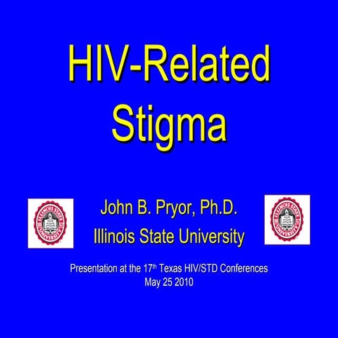 Stigma and Discrimination among people with HIV | PPTX