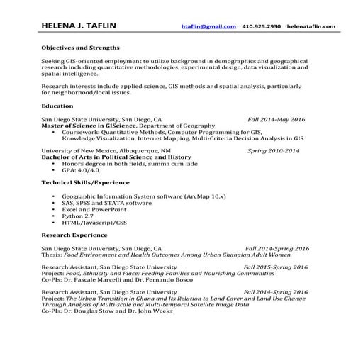 Tabachnick: Current Resume | DOCX