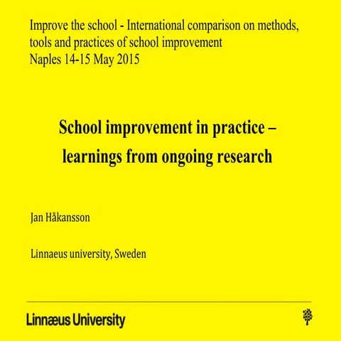 School improvement in practice. Learnings from ongoing research | PPT