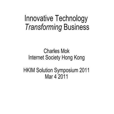 Hkim innovation 2011 | PPT