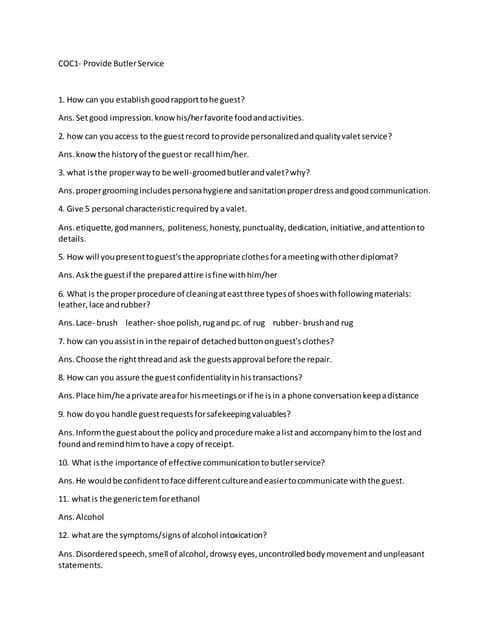 Progress and Achievement Chart for Housekeeping NC II | PPT