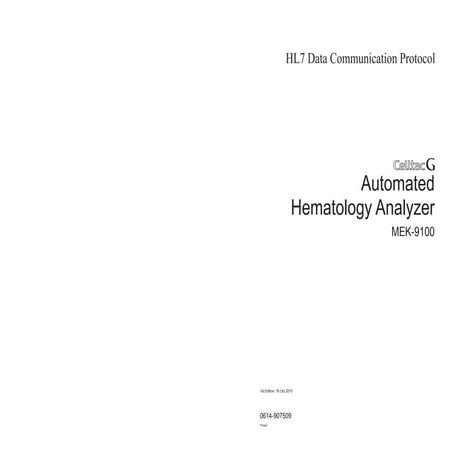 Manual Hl 7 Data Commnication Protocol Pdf