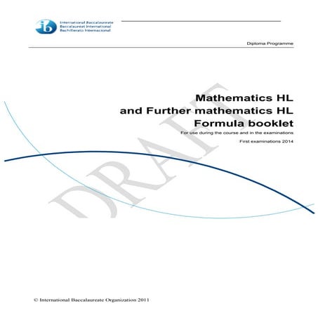 Mathematics HL and Further mathematics HL Formula Booklet Zimsec ...