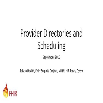 Hl7 2016 baltimore connectathon provider directories and scheduling | PPT