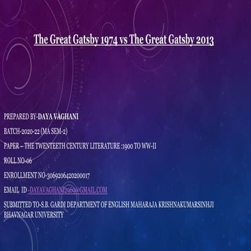 The great_gatsby_1974_vs_2013 | PPT