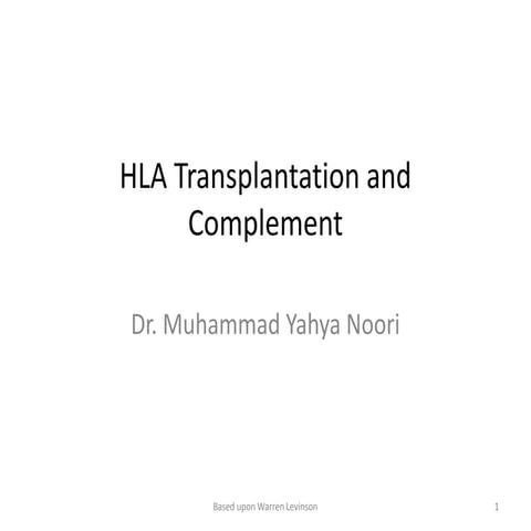 Hla transplantation and complement | PPTX