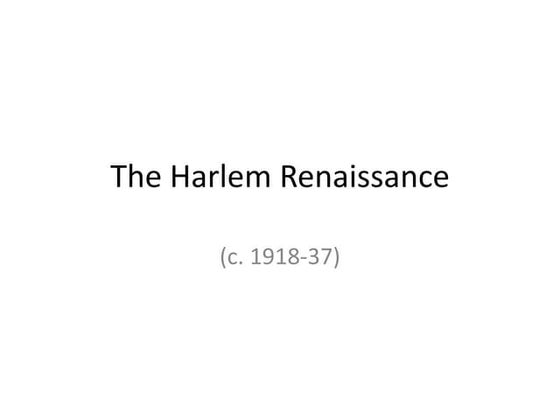 Harlem Renaissance Visual Art | PPT