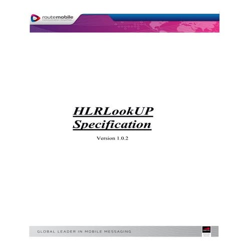 Hlr lookup specification | PDF