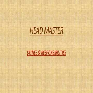 Role of Headmaster | PPTX