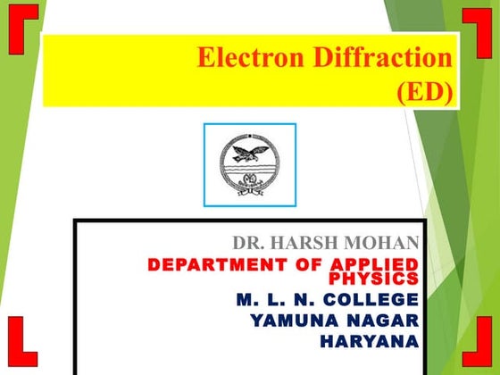 .Electron diffraction for m.sc, student complete unit | PPTX