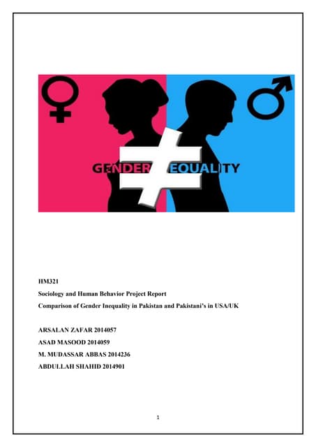 Gender inequality | DOCX | Economy | Business and Finance