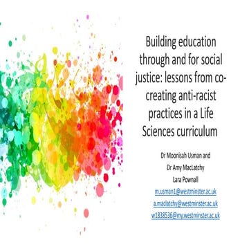 Building education through and for social justice: lessons from co ...