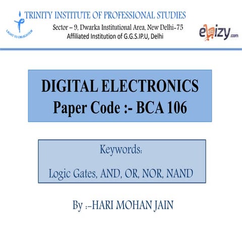 Digital Electronics Logic Gates Pptx Programming Languages Computing