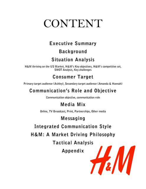 Brand Study of H&M | PPT