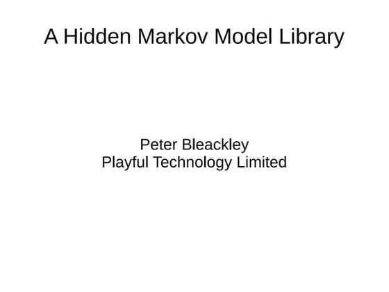 A Hidden Markov Model Library | PPT