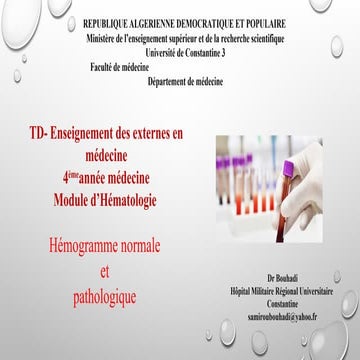 hémogramme-normale-et-pathologique.ppt fNs | PPT