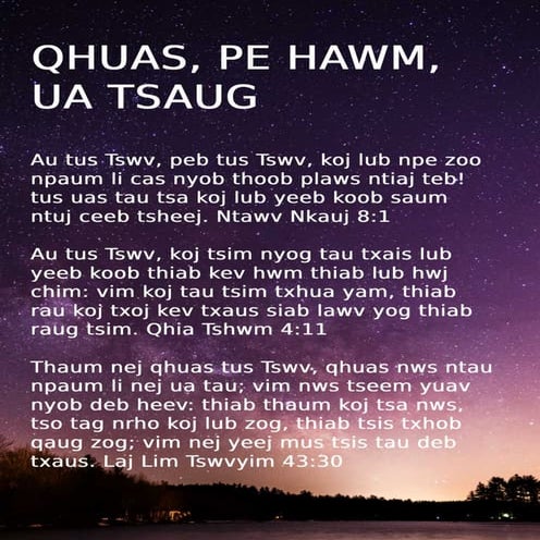 Hmong Daw Praise Worship Thanksgiving Tract | PDF
