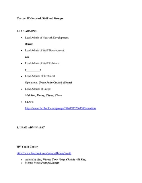 Hmong village network welcoming note | PDF