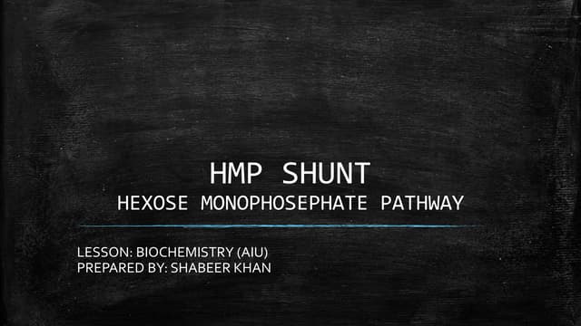 HMP Shunt | Hexose Monophosphate Pathway | Pentose Phosphate Pathway ...