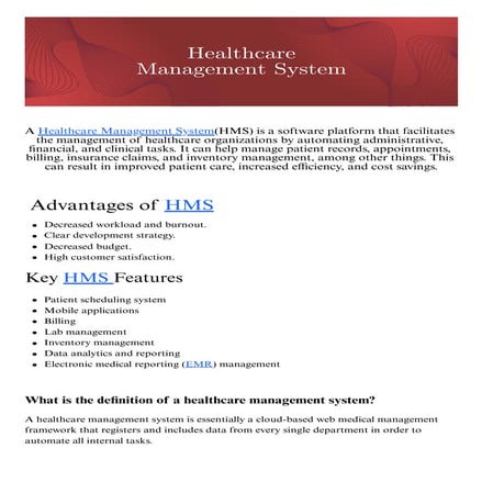 Healthcare Management System | Grapes IDMR Modules | HMS software | Key ...