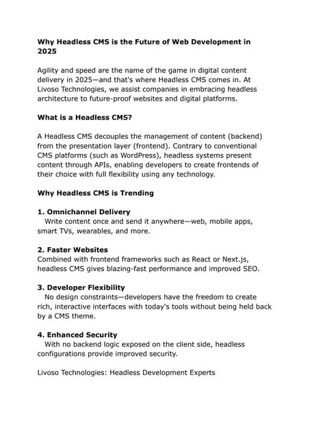 Why Choose Headless CMS with RW Infotech.pdf | Web Development | Internet