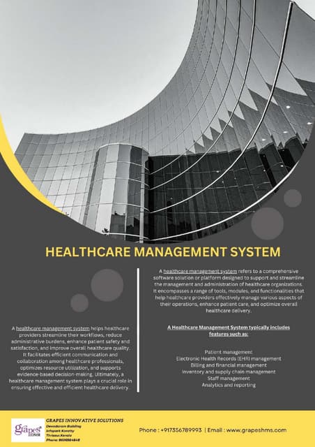 Grapes HMS | Grapes IDMR | Healthcare Management System | PDF