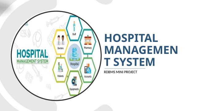 HOSPITAL MANAGEMENT SYSTEM project report | PDF
