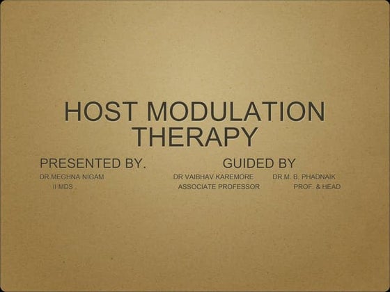 Host modulation therapy | PPTX