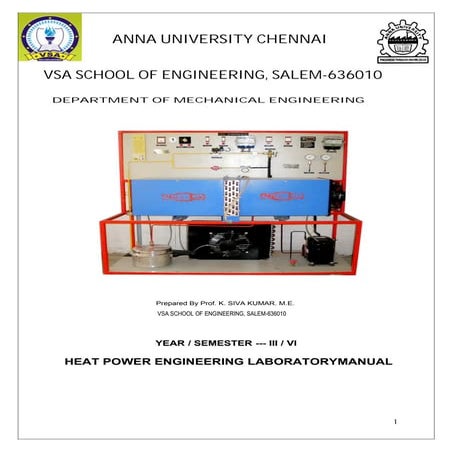 Hmt lab manual | PDF