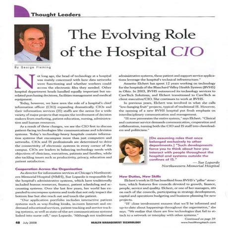 Evolving Role of the Hospital CIO | PDF