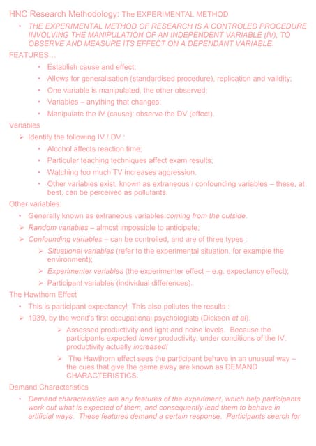 Experimental Method of Data Collection | PPSX