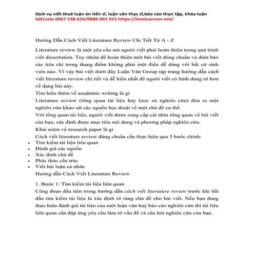 Hướng Dẫn Cách Viết Literature Review Chi Tiết | DOCX