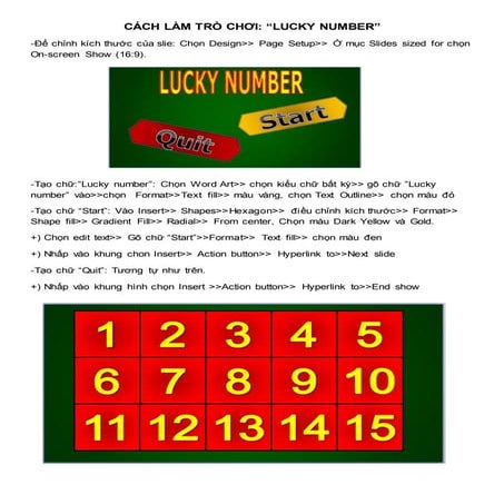 Hướng dẫn làm trò chơi lucky number | DOCX