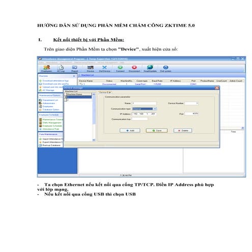Hướng dẫn sử dụng phần mềm chấm công zktime 5 | DOC