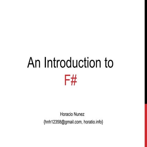 An Introduction To Fsharp Ppt