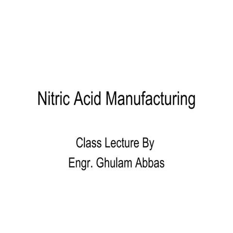 Industrial manufacturing of Nitric acid | PDF