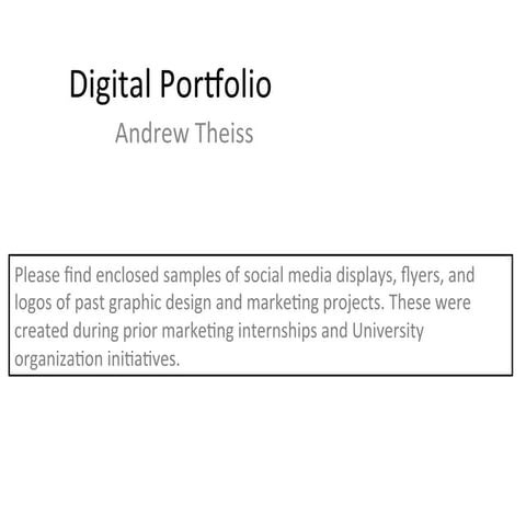 Andrew Theiss Digital Portfolio | PDF