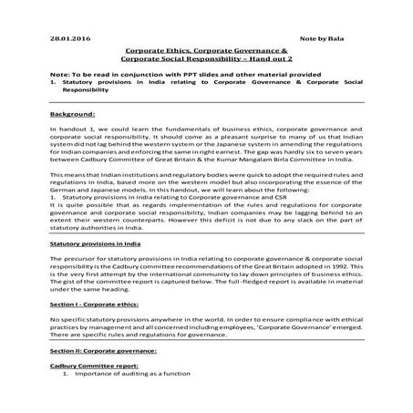 The cadbury committee report on corporate governance | PPTX