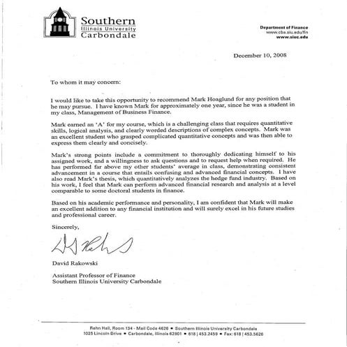 Hoaglund Reco Letter2 | PDF