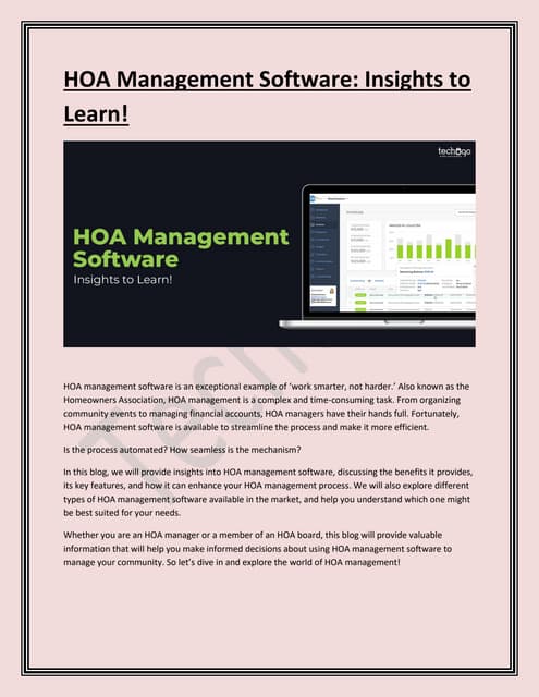 5 Benefits Of Using HOA Management Software | PPT