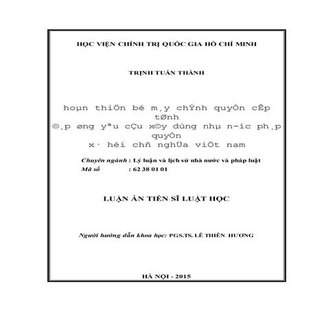 Luận án: Hoàn thiện bộ máy chính quyền cấp tỉnh, HAY | DOC