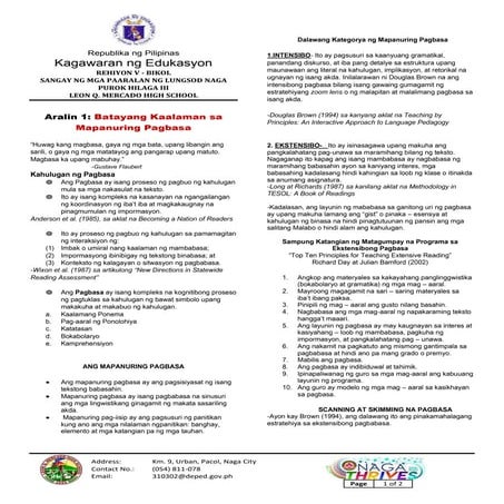 Mapanuring pagbasa | PPTX