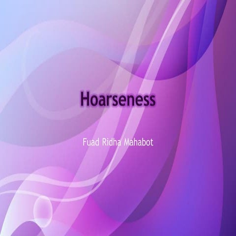 Hoarseness | PDF
