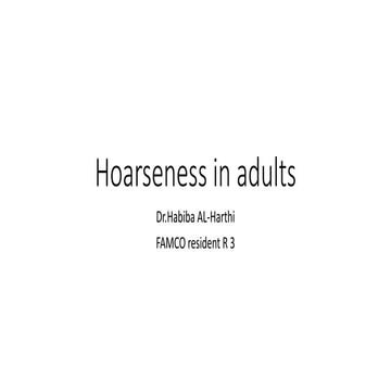 Hoarsness pr | PPTX