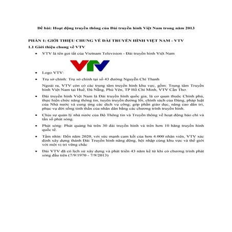 Hoạt động truyền thông PR của VTV | PDF