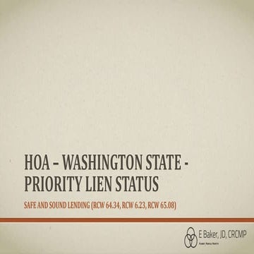 HOA Liens – Washington | PPTX