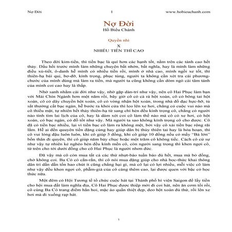 Ho bieu chanh no doi - quyen nhi | PDF