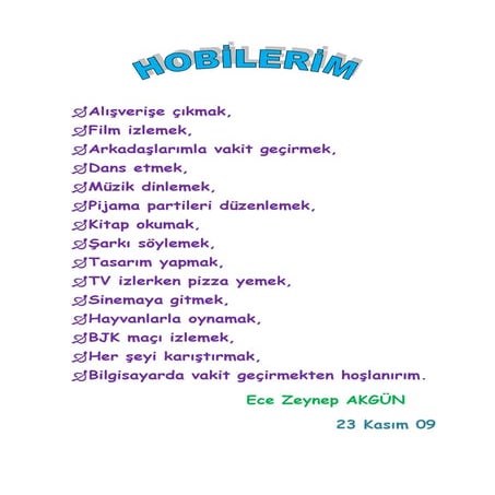 Hobilerim | DOCX