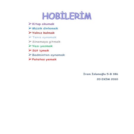 Hobilerim | DOCX