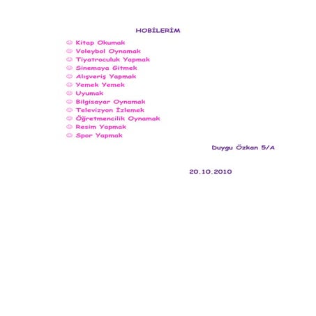 Hobilerim | DOCX